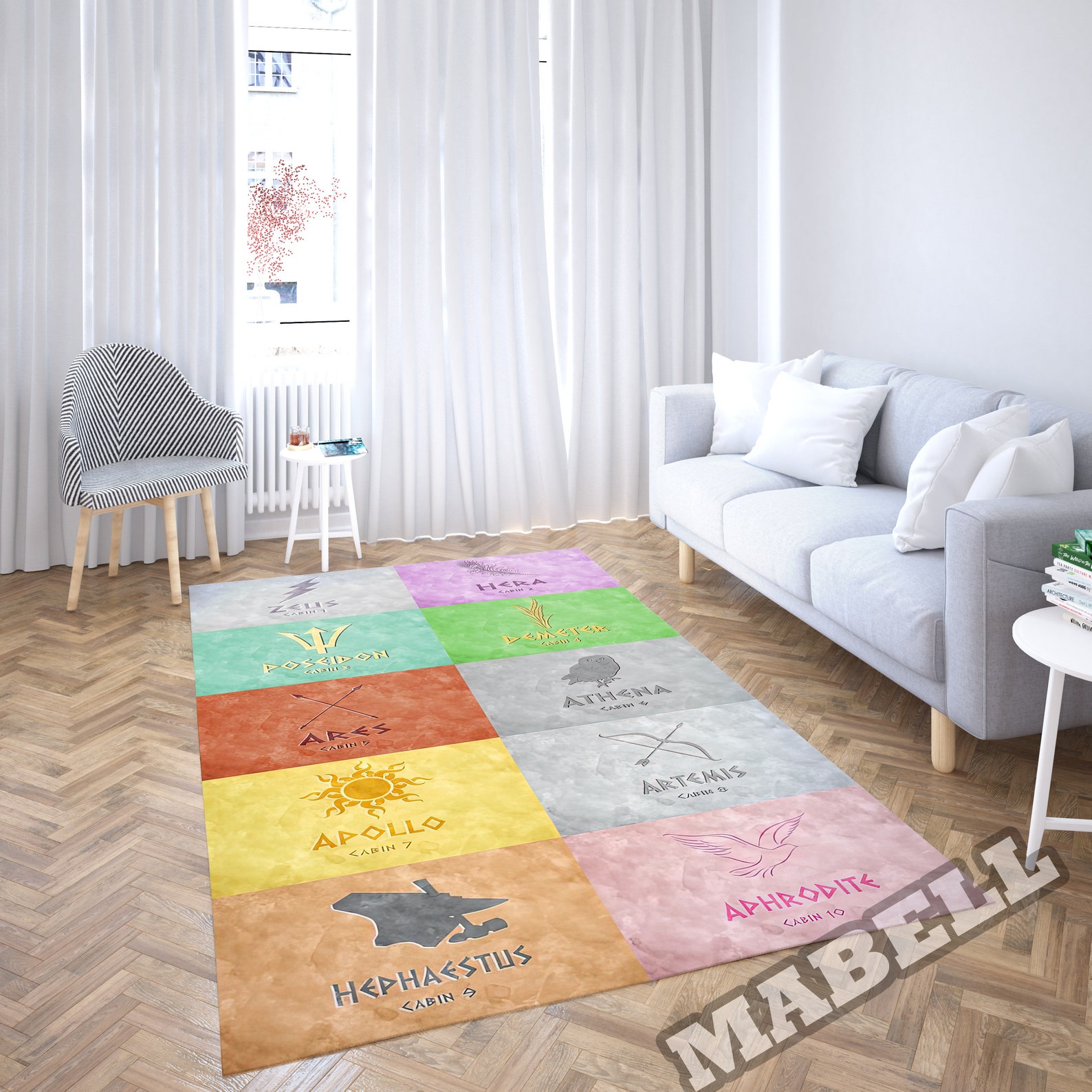 Greek Mythology Rug, Greek Mythology Gods Theme Nonslip Rug, Greek ...