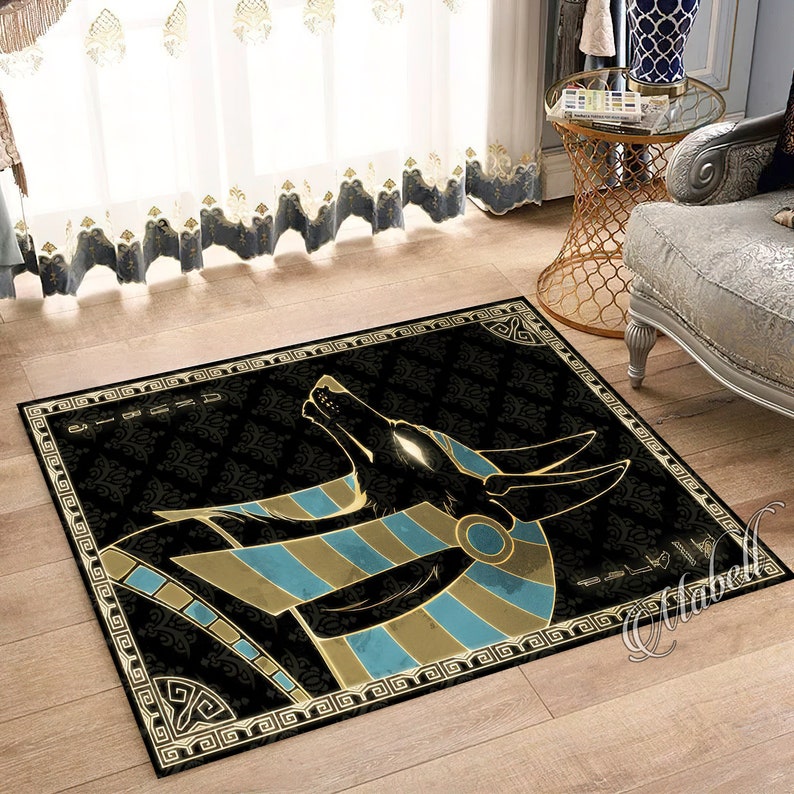 Anubis Rug Anubis Card Themed Nonslip Rug Ancient Egypt - Etsy