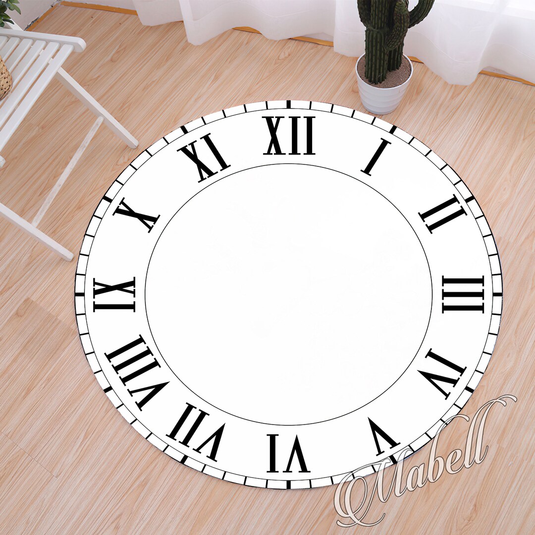 Clock Rug, Wall Clock Themed Nonslip Area Rug, Decorative Rug With ...