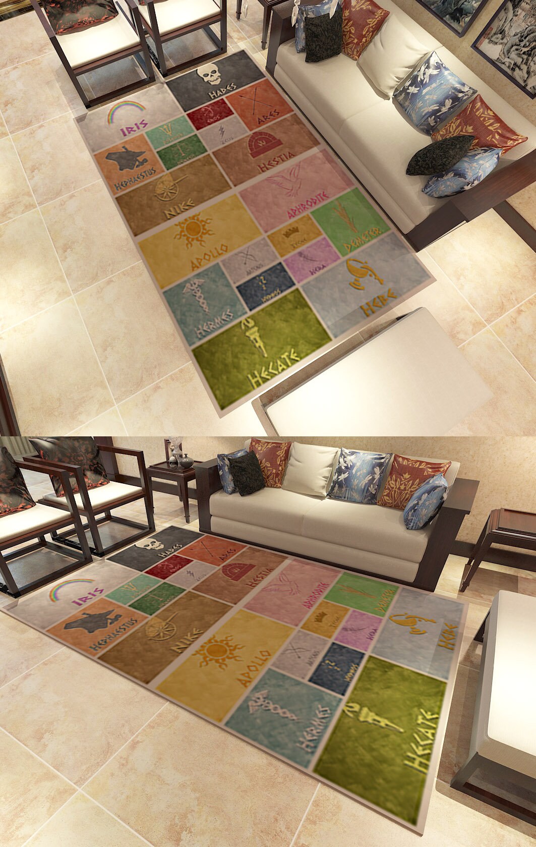 Greek Mythology Rug Greek Mythology Gods Theme Nonslip Rug - Etsy