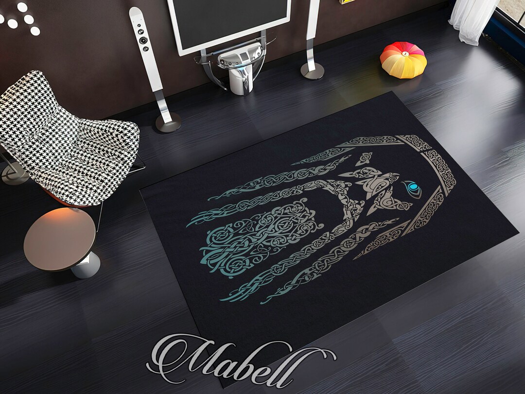 God Odin Rug, Mythology Odin Face Themed Nonslip Area Rug, Living Room ...