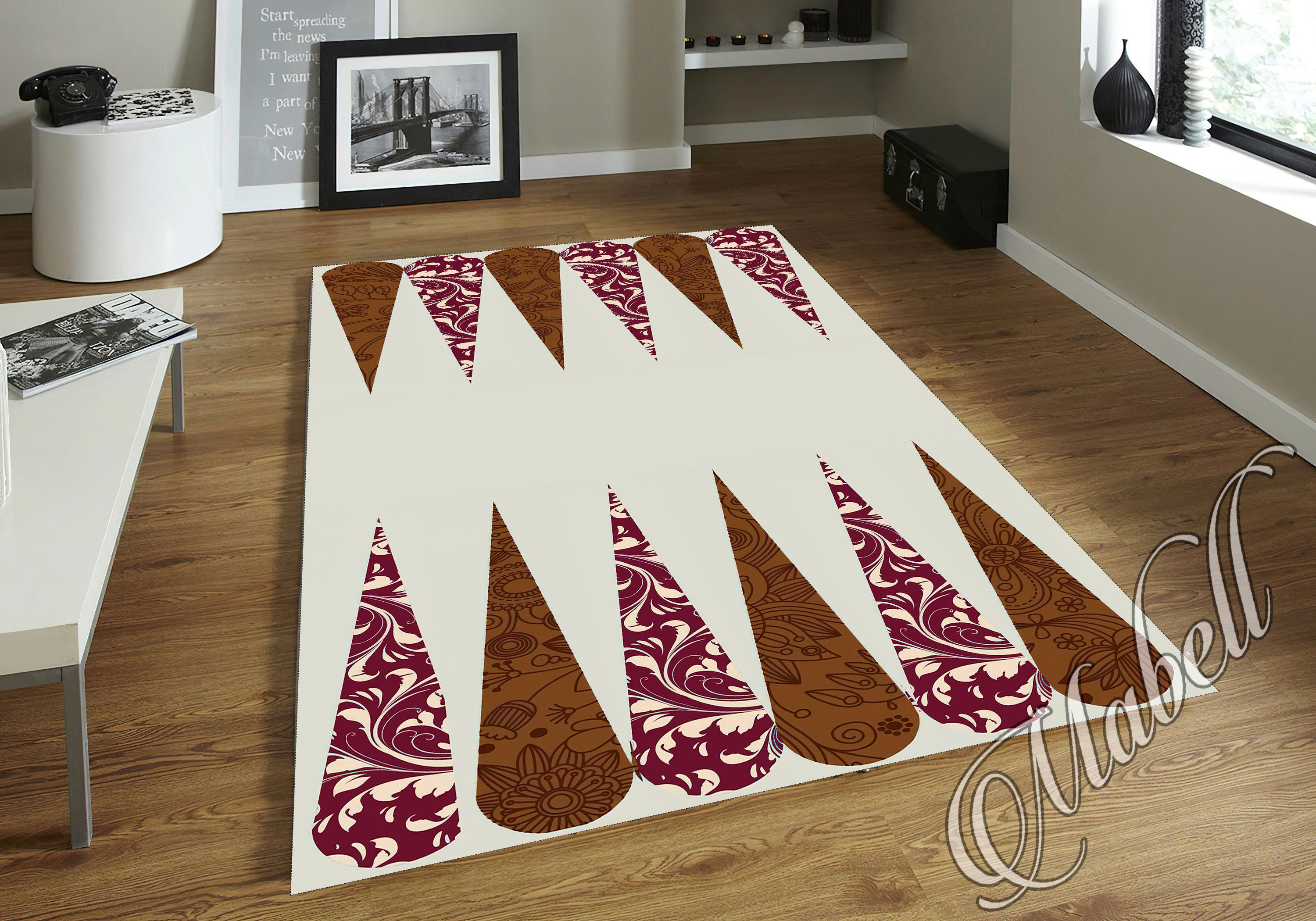 Backgammon Rug Backgammon Board Patterned Nonslip Area Rug - Etsy