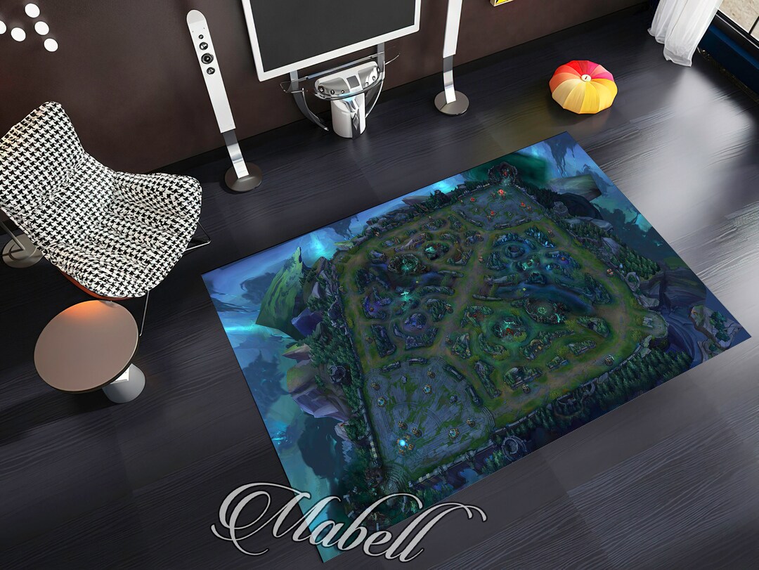 Video Game Rug, Popular Game Map Themed Nonslip Area Rug, Gamer Rug ...