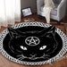 Black Cat Round Rug, Black Cat Pentagram Themed Nonslip Area Rug ...