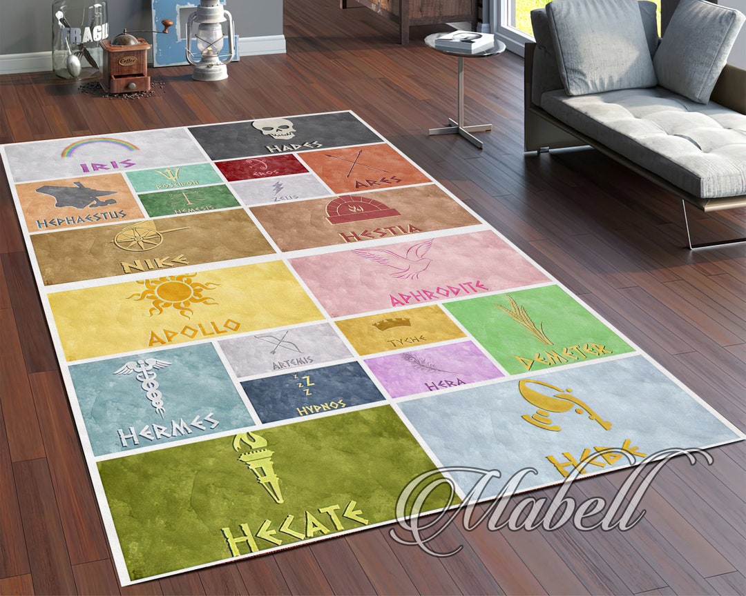 Greek Mythology Rug, Greek Mythology Gods Theme Nonslip Rug, Greek ...