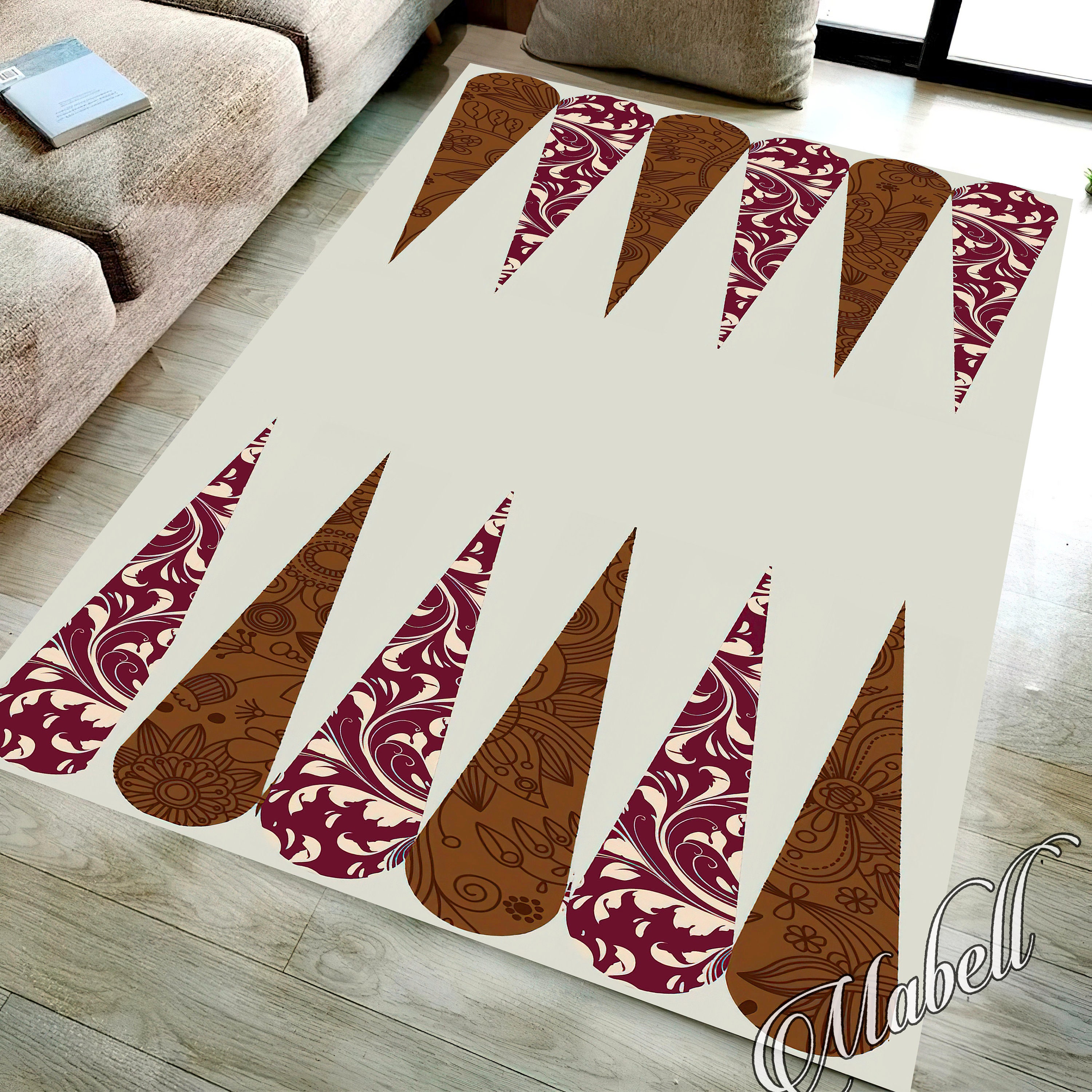 Backgammon Rug Backgammon Board Patterned Nonslip Area Rug - Etsy