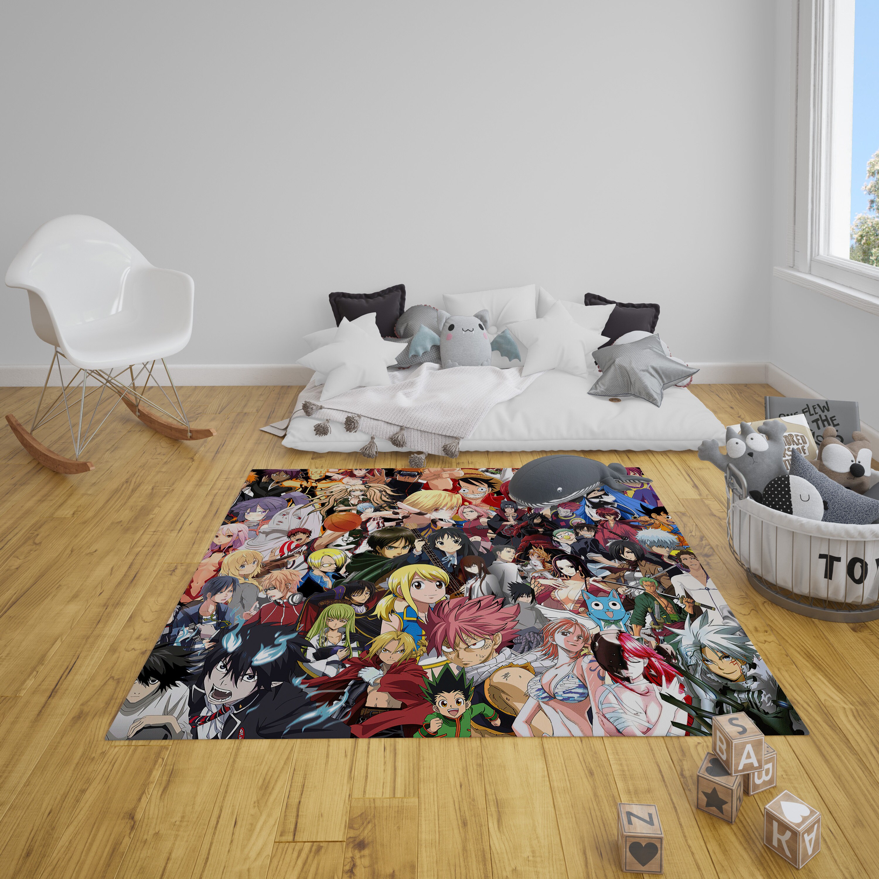 Anime Rug All Anime Patterned Non-slip Rug Anime Png Rug - Etsy