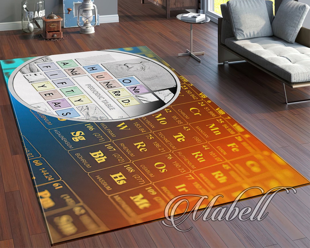 Periodic Table Print Rug, Periodic Table Art, Gift for Science Lovers ...