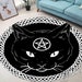 Black Cat Round Rug, Black Cat Pentagram Themed Nonslip Area Rug ...