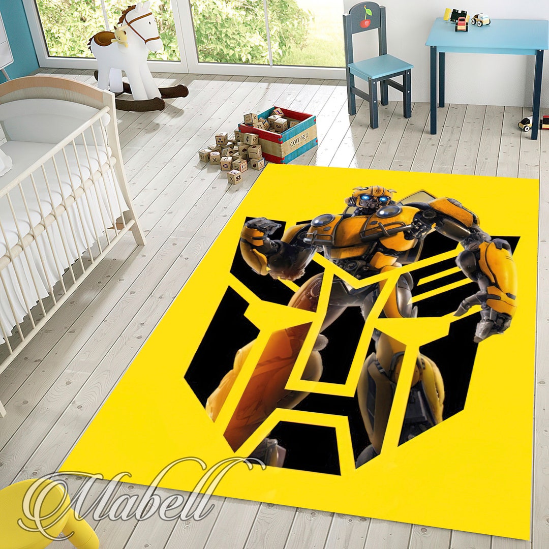Bumblebee Rug, Kids Room Rug, Autobot Theme Nonslip Area Rug,kids Room ...