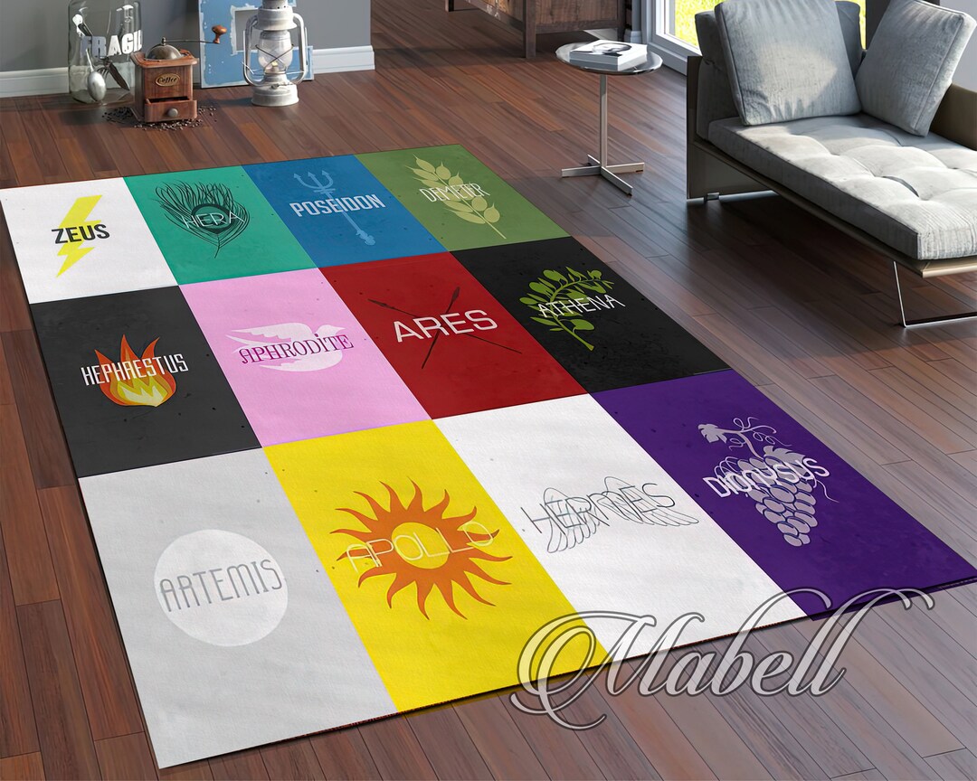 Greek Mythology Rug, Greek Mythology Gods Theme Nonslip Rug, Greek ...