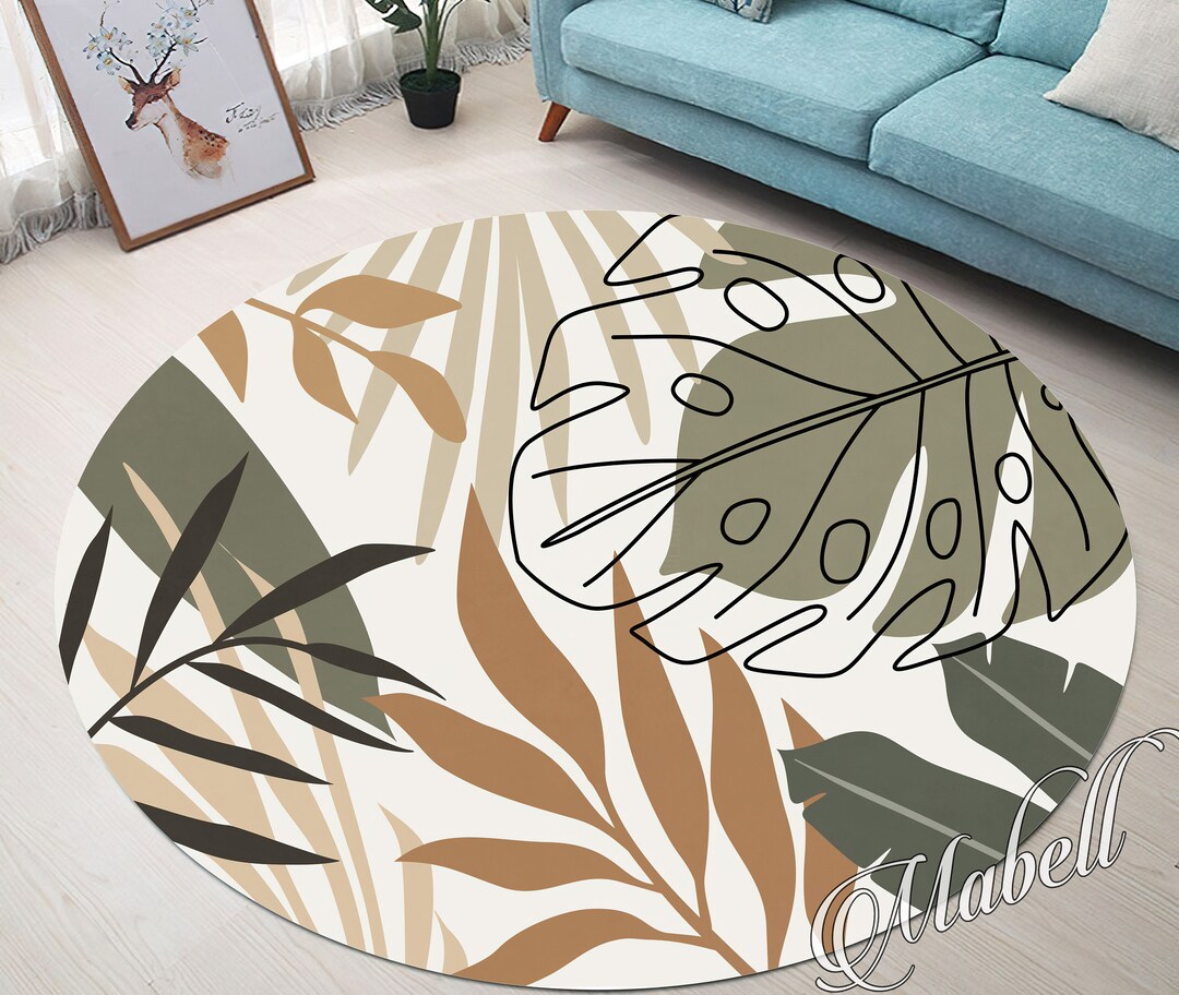 Leaf Rug, Tropical Leaf Mat, Nonslip Area Rug Soft Floor Rug for Dining ...