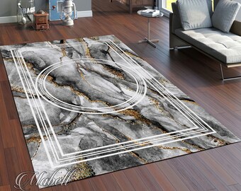 Checkered Rug, Black Border on Check Pattern Nonslip Area Rug, Black ...