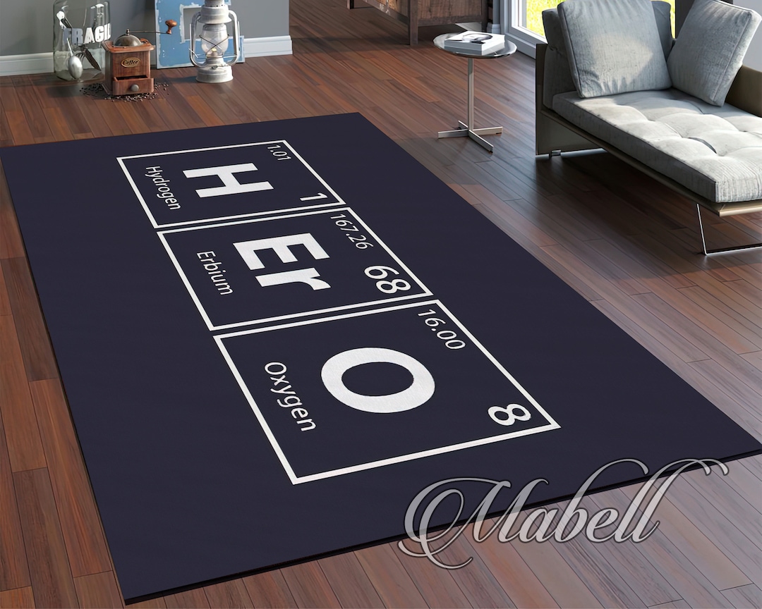 Periodic Table Rug, Hero Themed Nonslip Area Rug, Living Room Rug ...