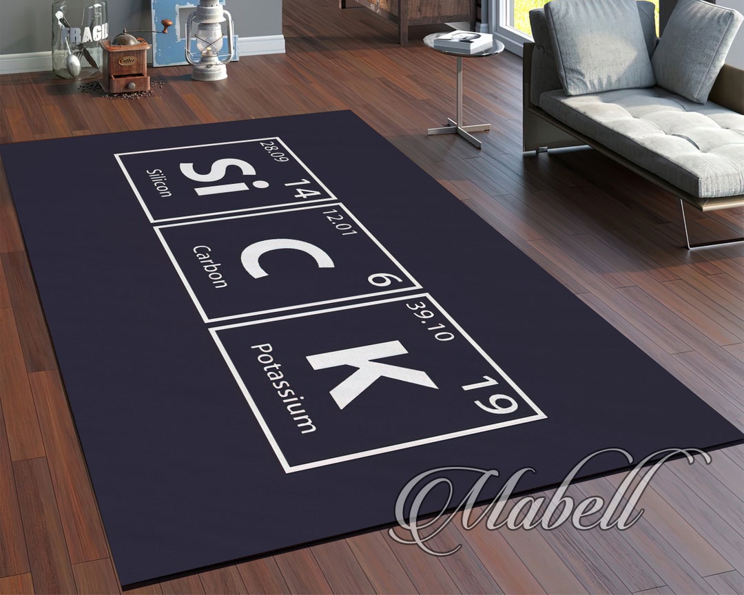 Periodic Table Rugs, Sick Themed Nonslip Area Rug, Living Room Rug ...