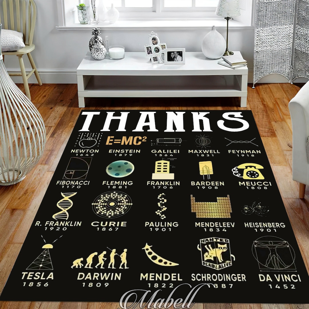 Science Rug, Inventors Inventions Themed Nonslip Area Rug, Science ...