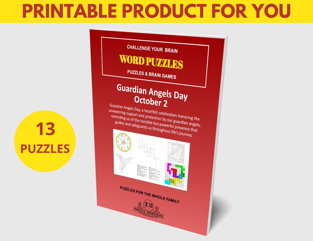 Guardian Angels Day | Word Puzzles & Games - Instant Dowload PDF ...
