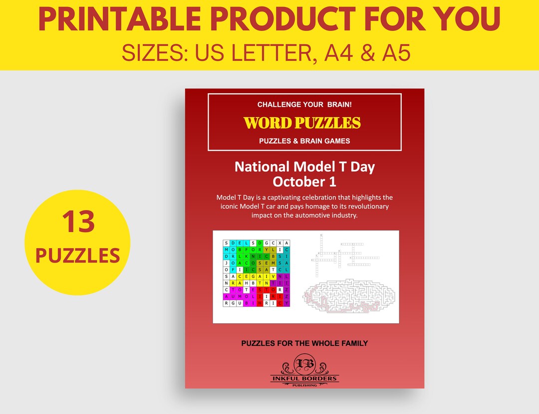 Challenge Your Brain! | National Model T Day -| Word Puzzles & Games ...