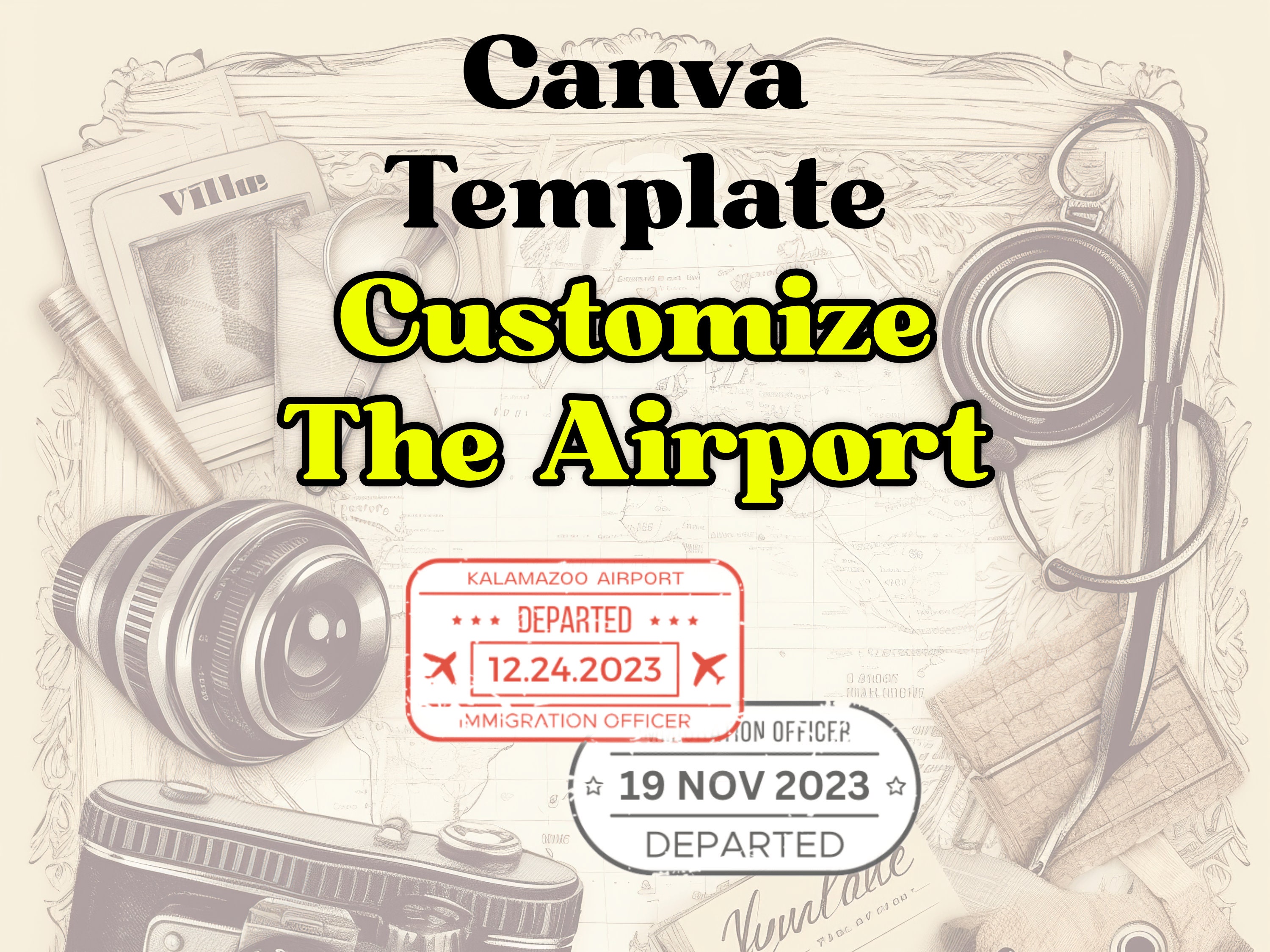 Customizable Passport Stamps: 20 World Destinations + 2 Customizable ...