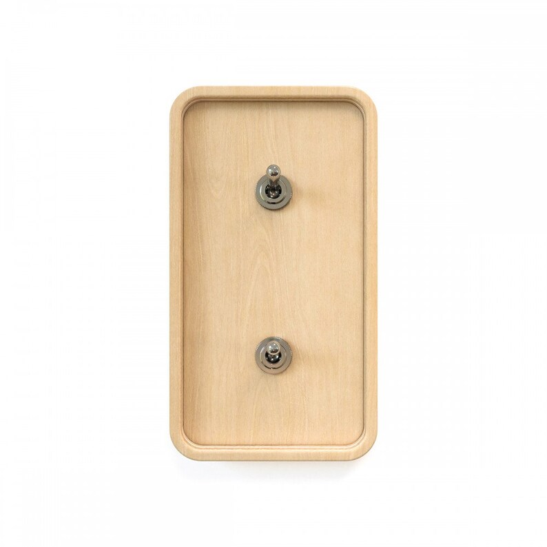 Double Square Vertical Vintage Stylish Plywood Light Switch Retro ...