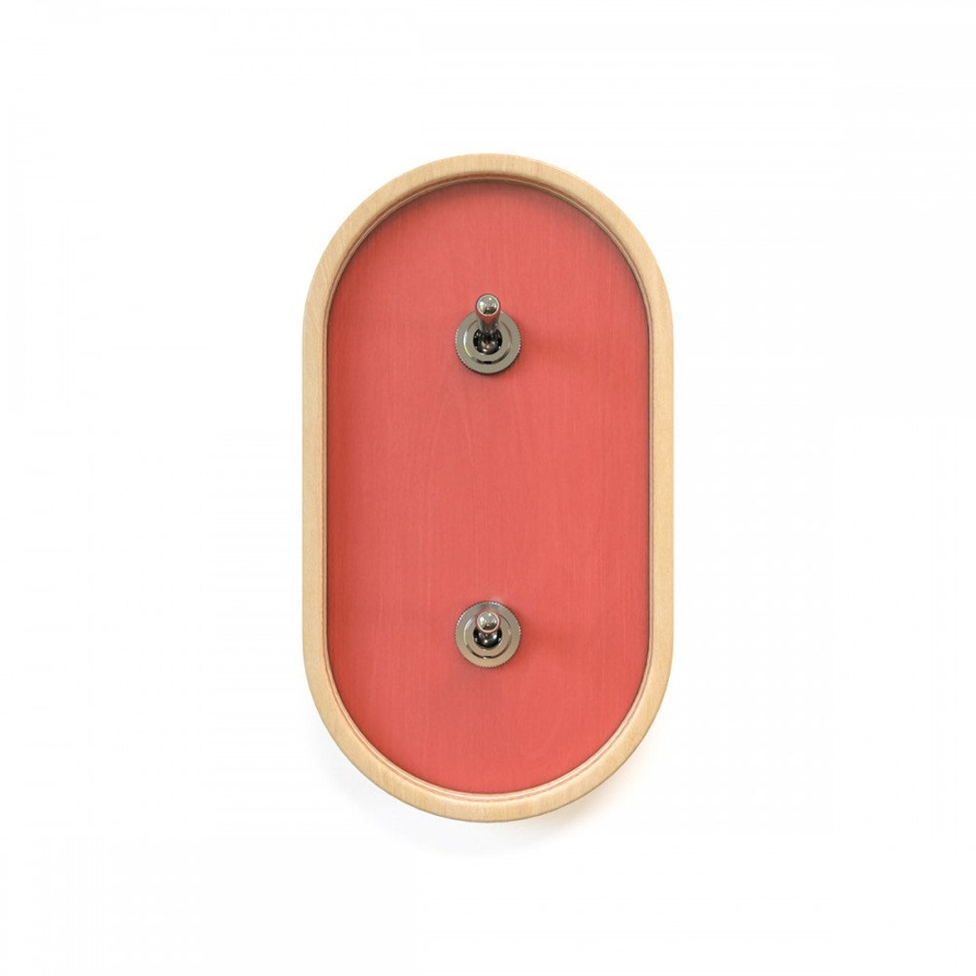 Double Circle Vertical Vintage Stylish Plywood Light Switch Retro ...