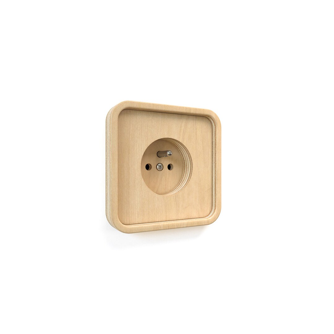 Single Square Retro Plywood Socket Natural - Etsy