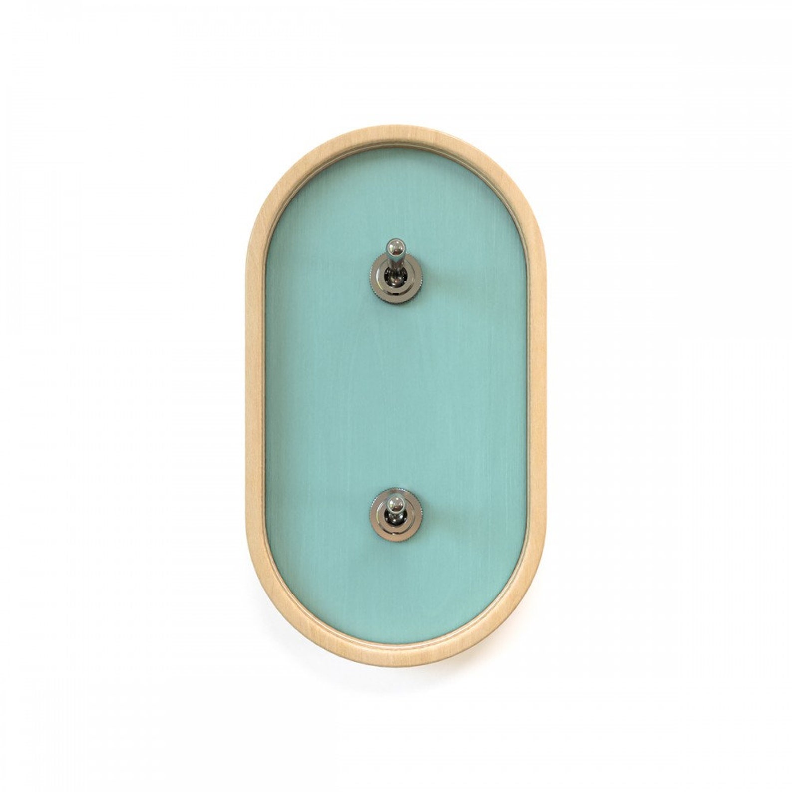 Double Circle Vertical Vintage Stylish Plywood Light Switch Retro ...