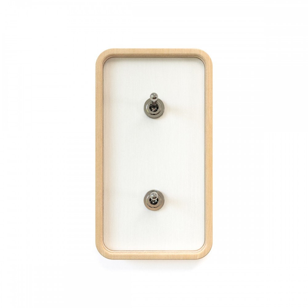 Double Square Vertical Vintage Stylish Plywood Light Switch Retro ...