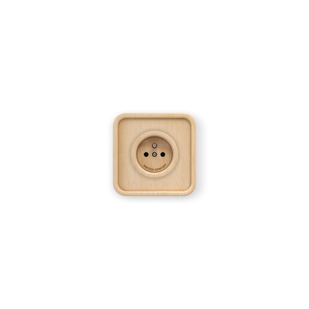 Single Square Retro Plywood Socket Natural - Etsy