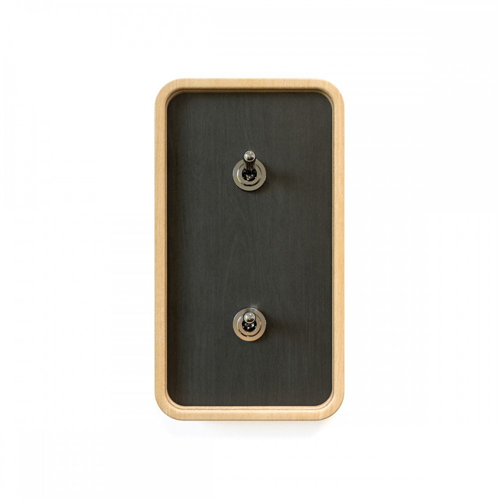 Double Square Vertical Vintage Stylish Plywood Light Switch Retro ...