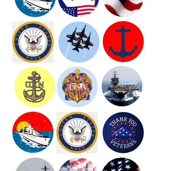 Navy Cake Topper - Etsy