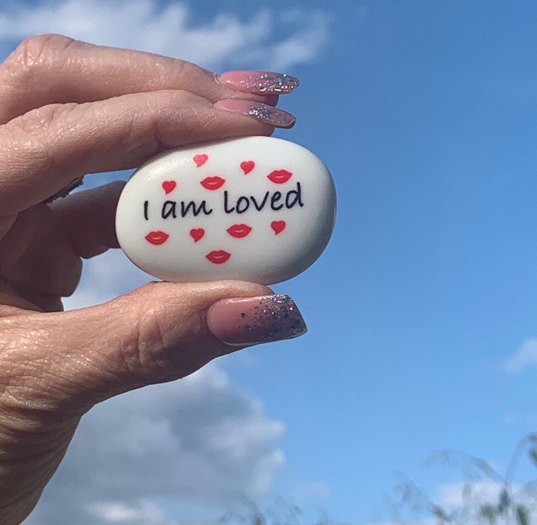 I Am Loved, Pocket Hug Pebble, Decorated Stone, Present, Memento, Best ...