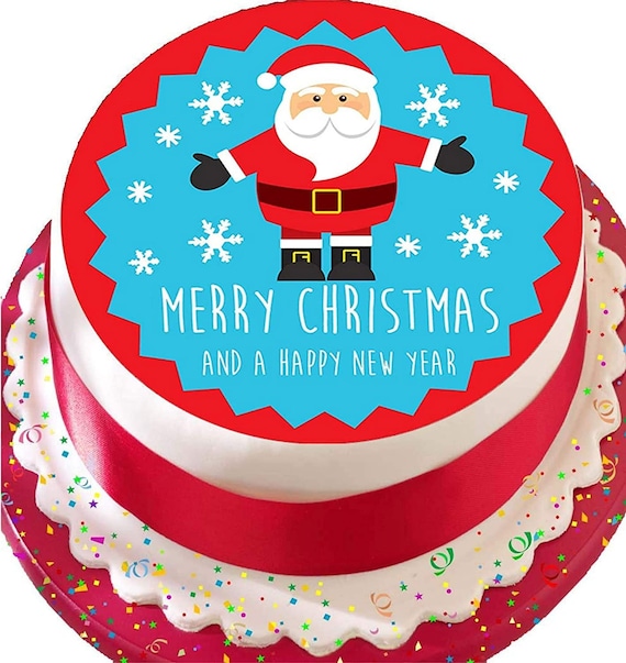 Santa Claus 7.5 Round Edible Cake Topper - Etsy