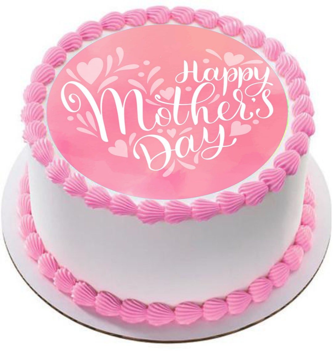 Happy Mother's Day 7.5 19cm Round Edible Cake - Etsy New Zealand