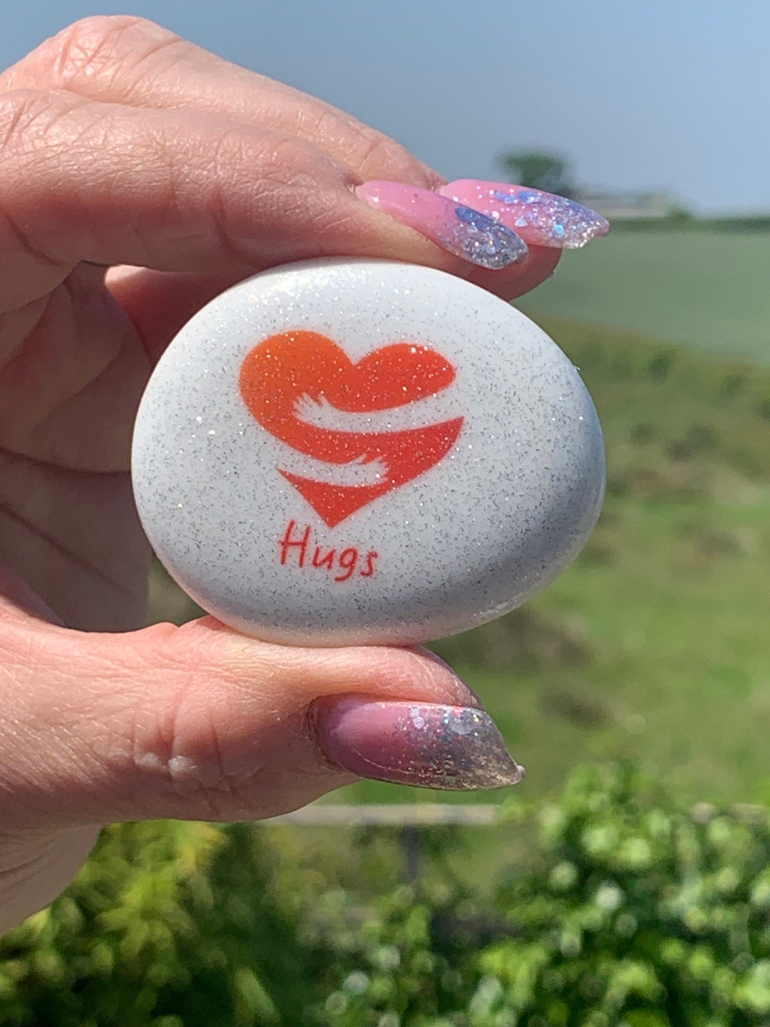 Pocket Hug Pebble, Decorated Stone, Present, Memento, Best Friend ...