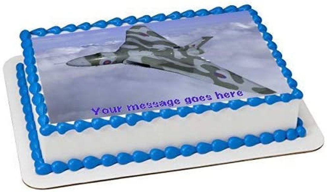 Buy RAF Vulcan Bomber Aeroplane Personalised Rectangle Fondant Icing ...