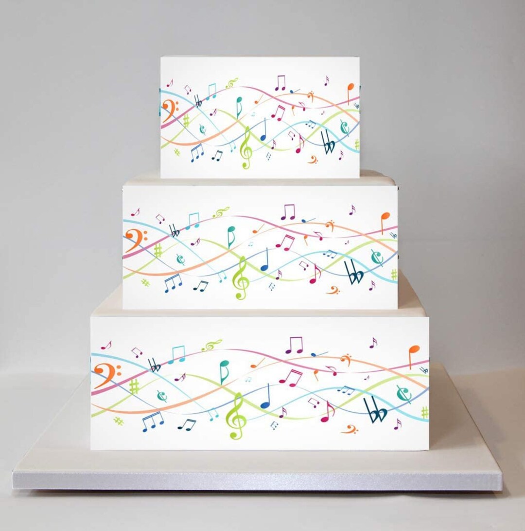 Musical Notes Patterned Edible Cake Band/ribbon on Fondant Icing - Etsy