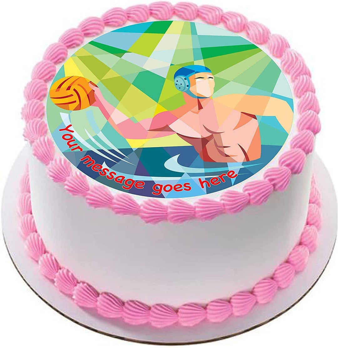 Water Polo 19 Cm (7.5") Round Edible Cake Topper & Printed With Your ...