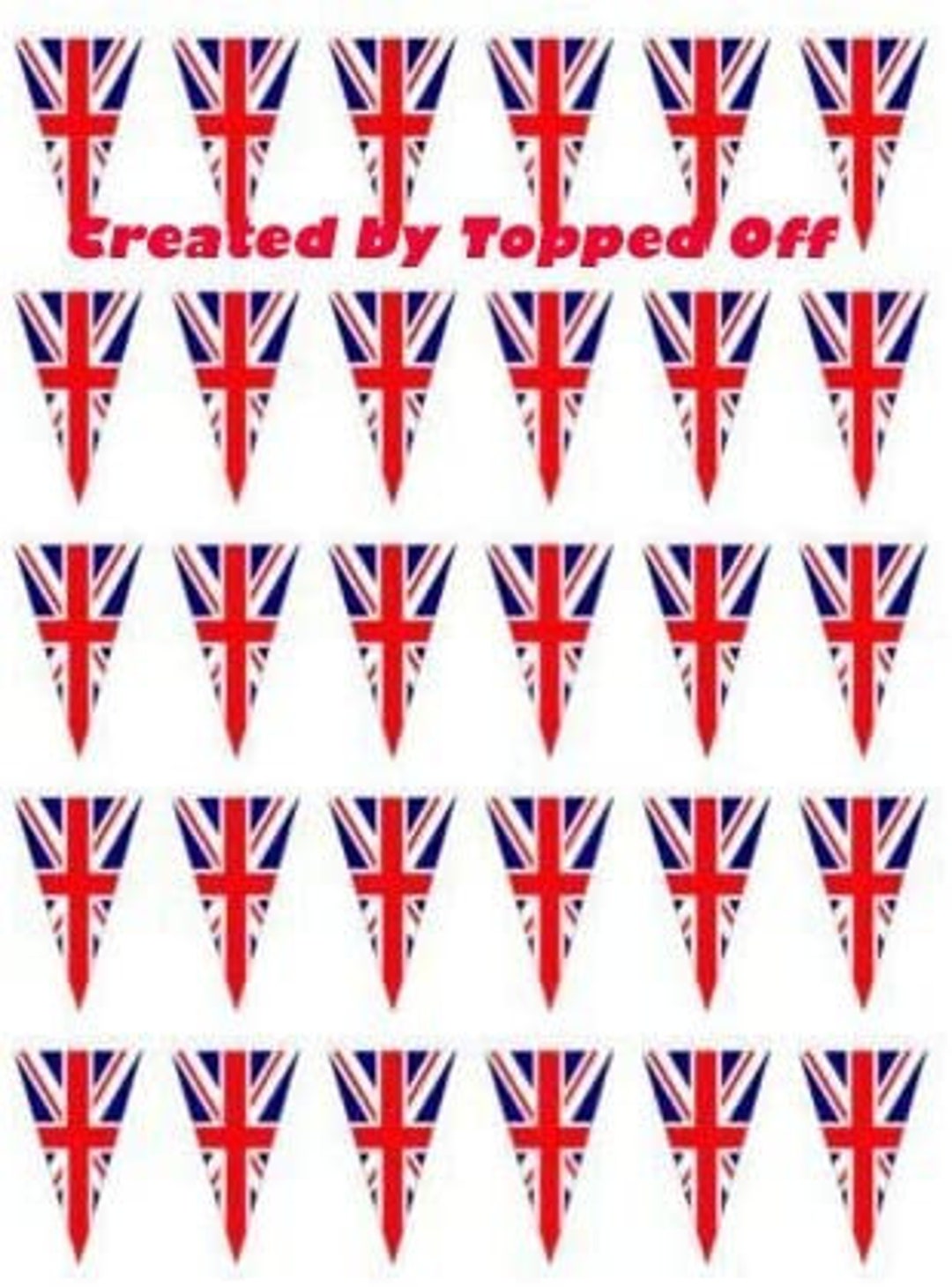 30 Union Jack Edible Bunting on Fondant Icing - Etsy