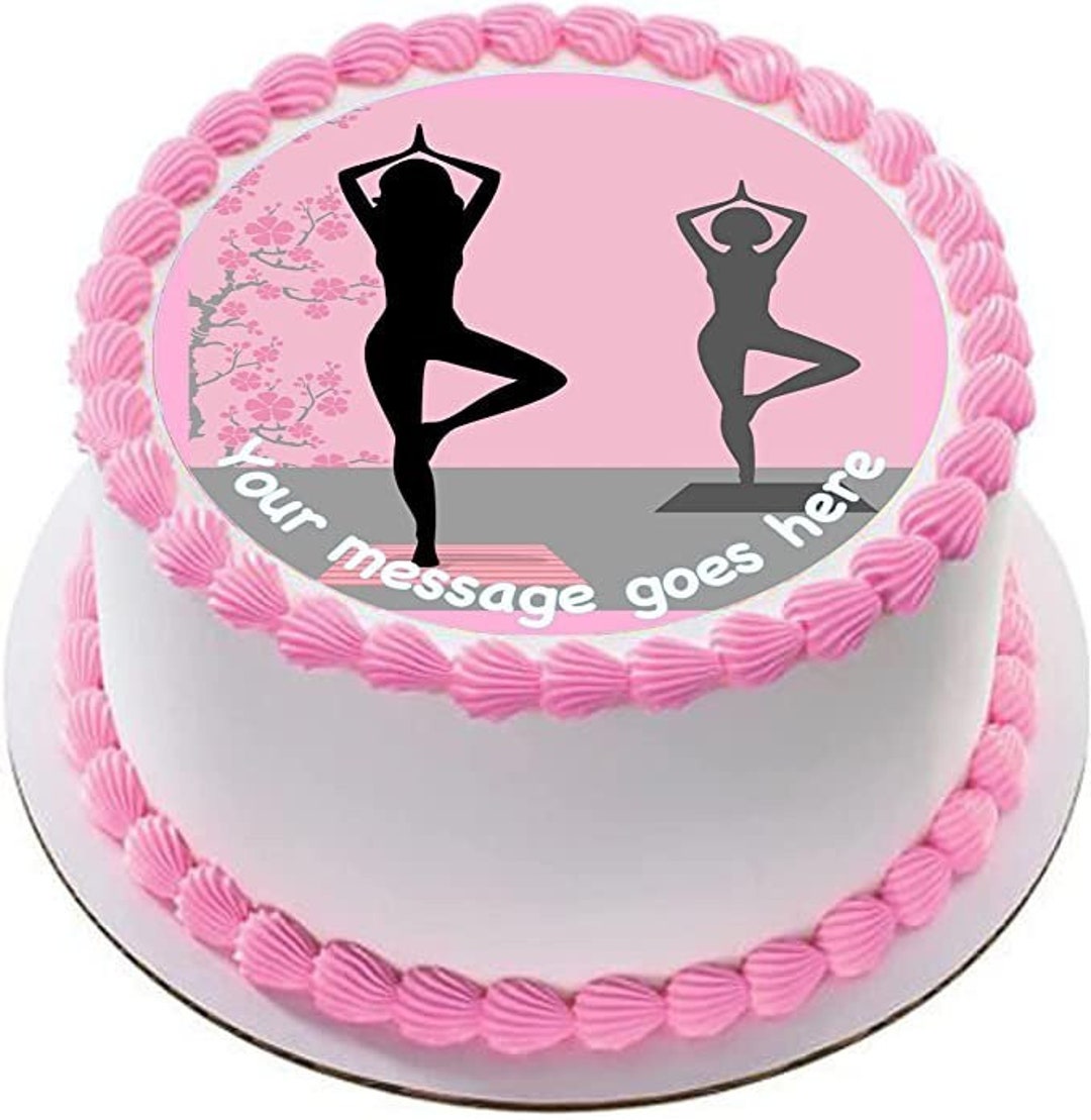 Yoga 19 Cm 7.5 Round Edible Cake Topper and Printed - Etsy