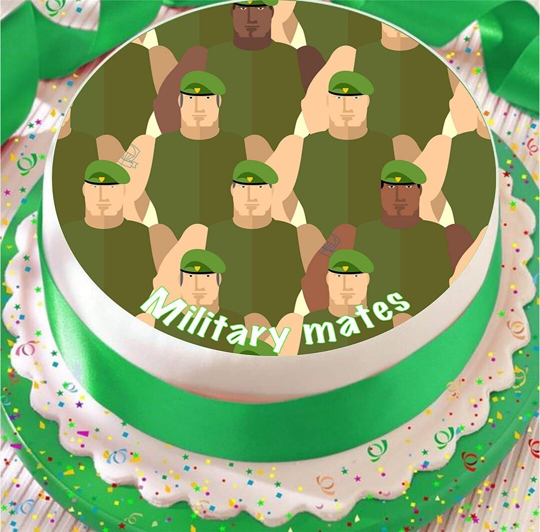 Army Soldiers 19 Cm (7.5") Round Edible Cake Topper and Printed With ...