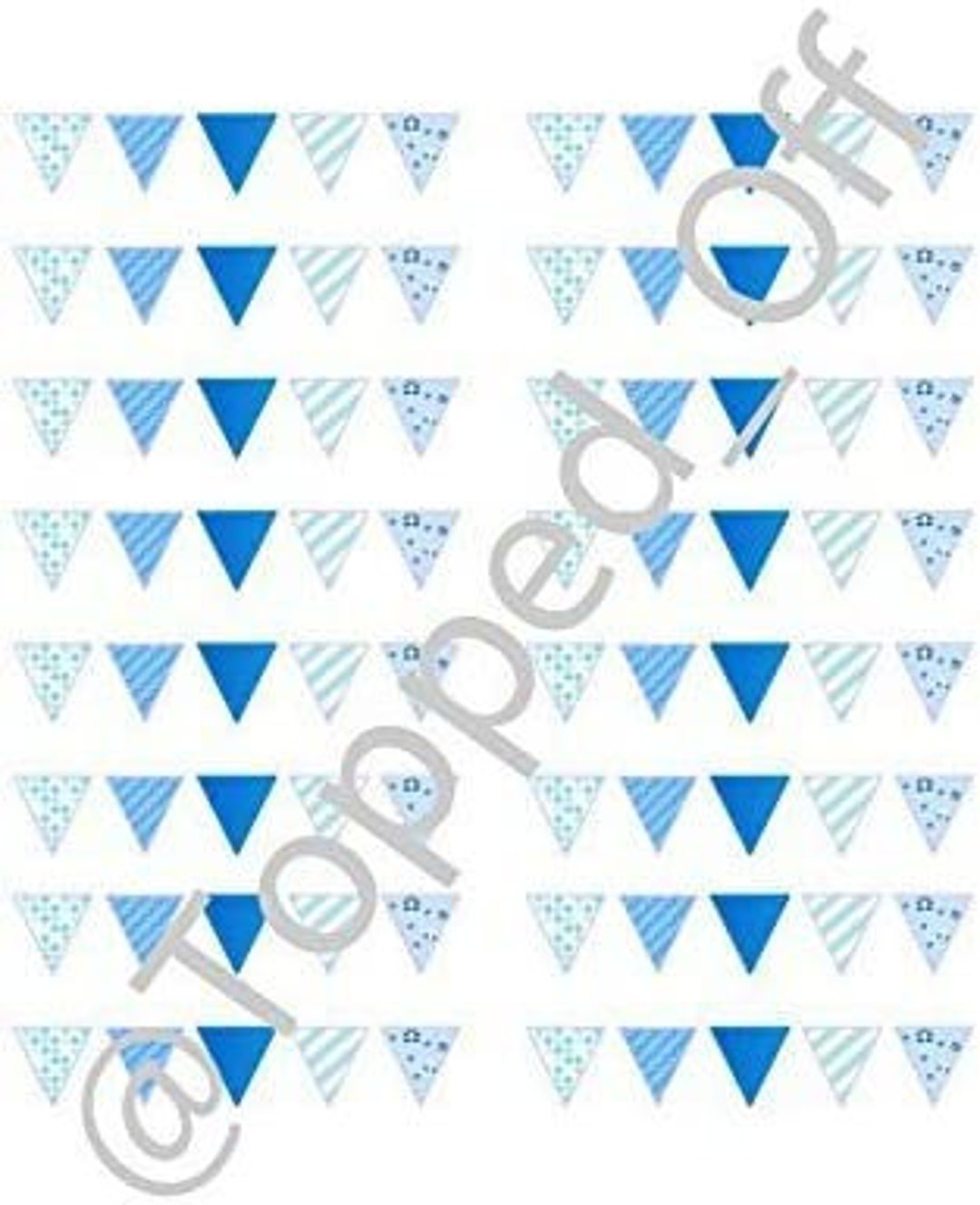 80 Small Edible Baby Blue Bunting on Fondant Icing - Etsy
