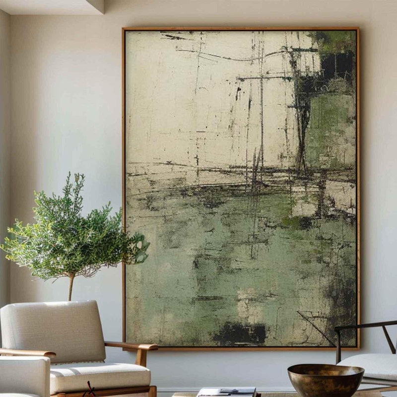Green Abstract Wall Art - Etsy
