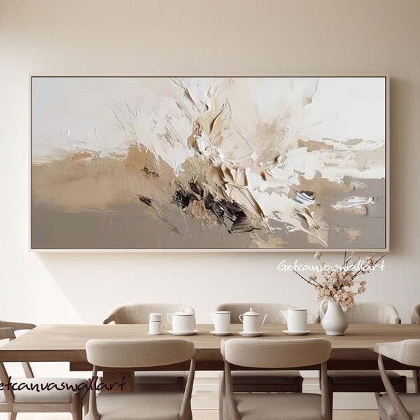Large Abstract Painting Neutral - Etsy