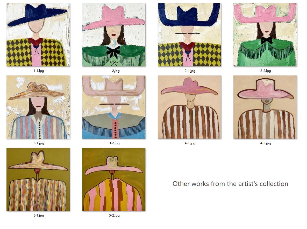 Colorful Western Cowboy and Cowgirl Textured Painting Set of 2 Modern ...