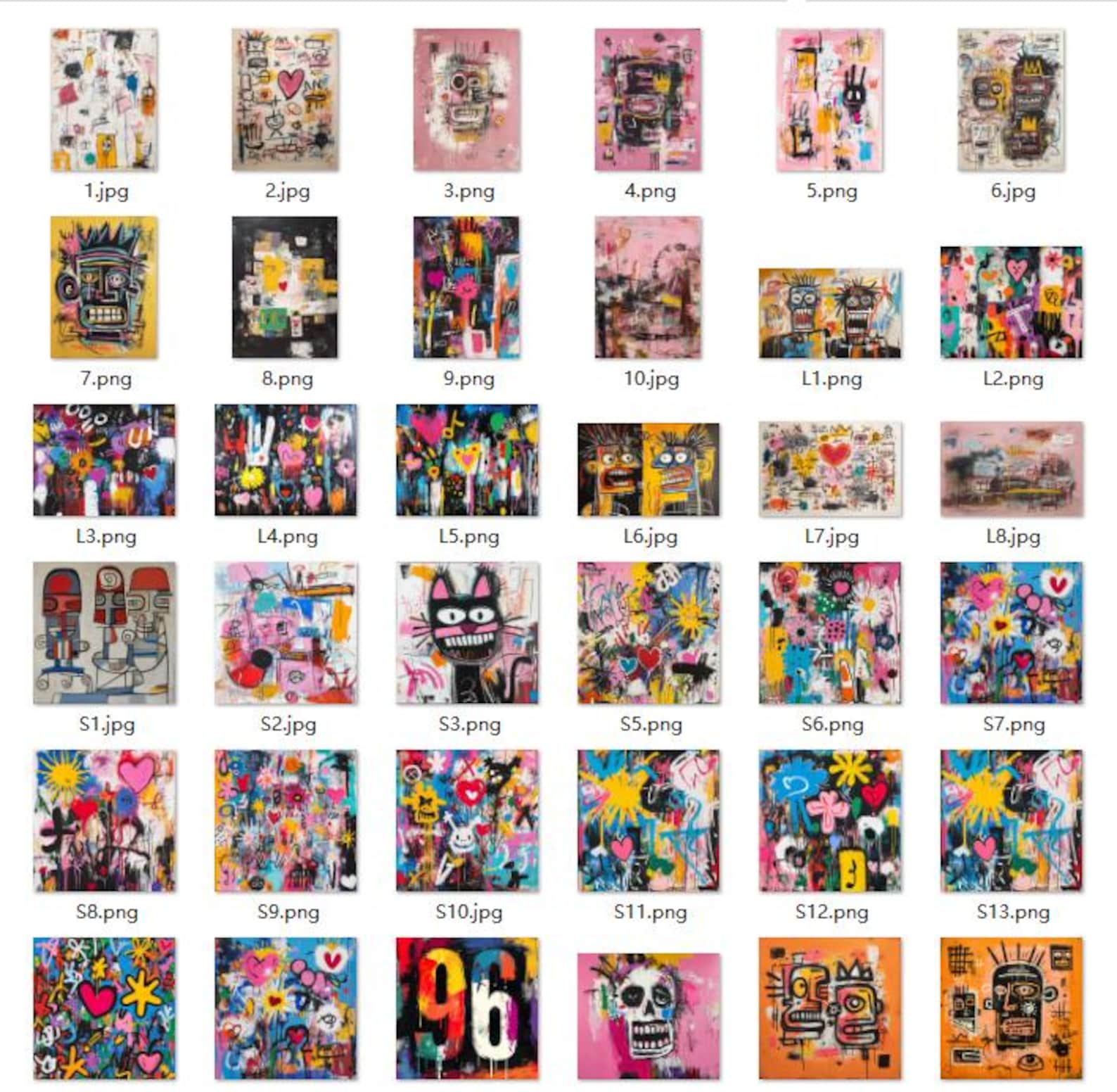 Large Abstract Graffiti Beige Painting Colorful Pop Painting Neutral ...
