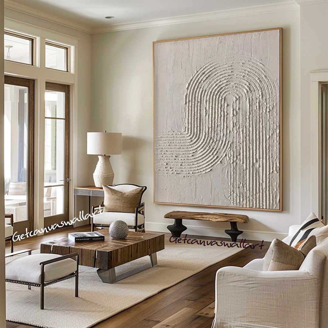 Beige Texture Wand Kunst Beige Minimalistische Malerei Große Beige Leinwand Wand Kunst Beige ...