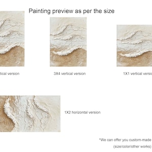 Ocean Waves Texture Abstract Painting Biege Texture Wall Art 3D White ...
