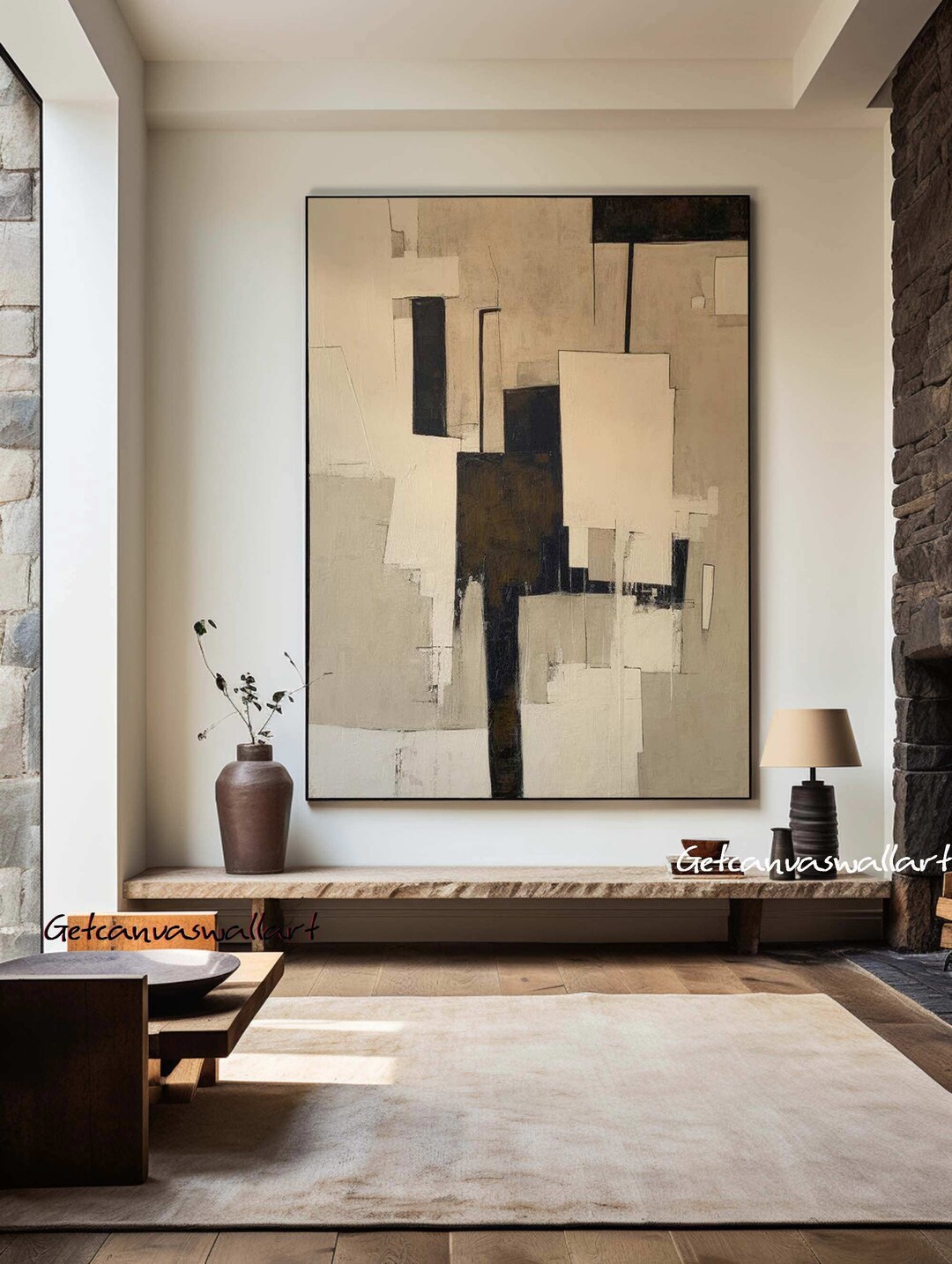 Wabi-sabi Wall Painting Brown Abstract Painting Brown Texture Painting ...