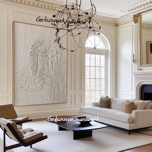 Beige Texture Wall Art Pure Beige Minimalist Painting Large Beige Arch ...